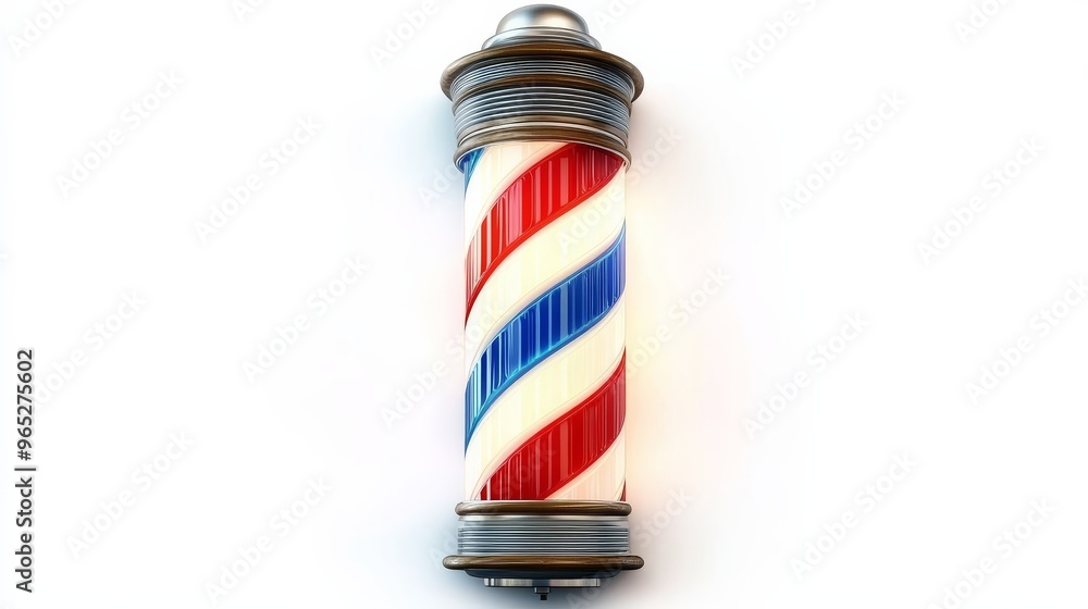 Eye-catching barber pole showcases an iconic rotating light cylinder ...