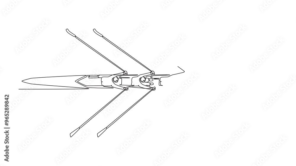 Self drawing animation of single line draw top view businessman leader ...