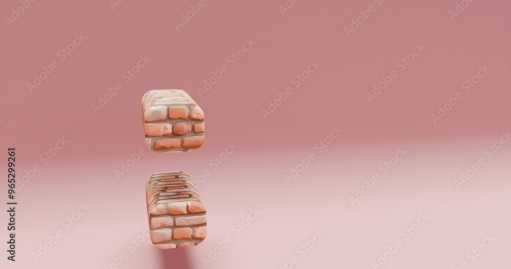 Numbers.Brick number five. 3 d numbers render brickset. Numberstwo dots ...