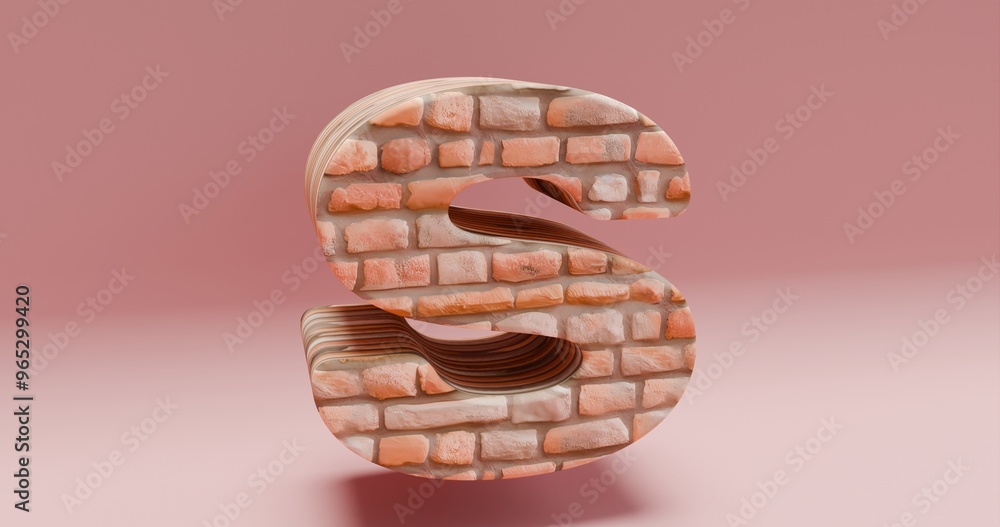 Alphabet. 3d letters render brick set. Letters set. Letter Ss. Brick ...