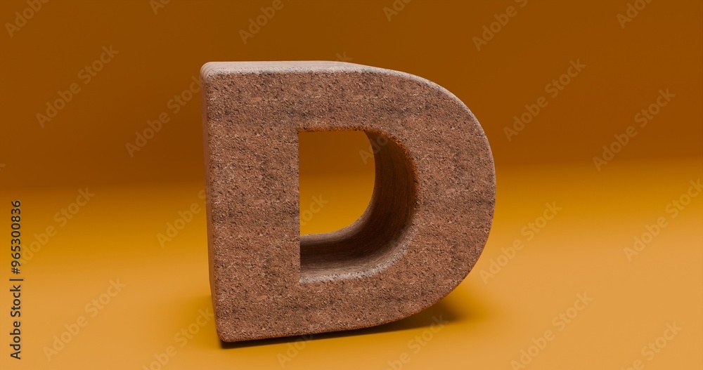 Alphabet. 3d letters render rock set. Letters set. Letter Dd ...