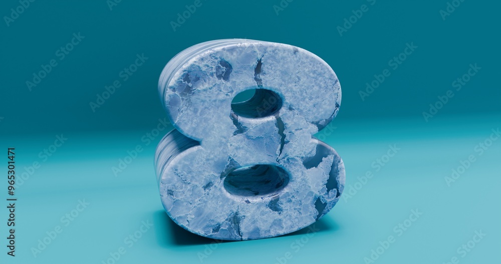 Number two. Numbers. Murble light blue number eight. 3 d numbers render ...