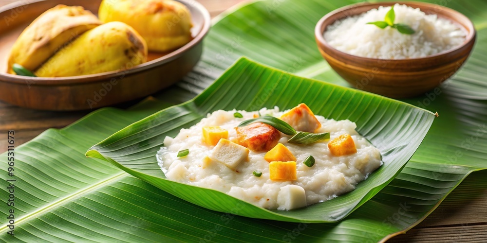 Closeup of a traditional South Indian dish Pal Kappa Silhouette ...