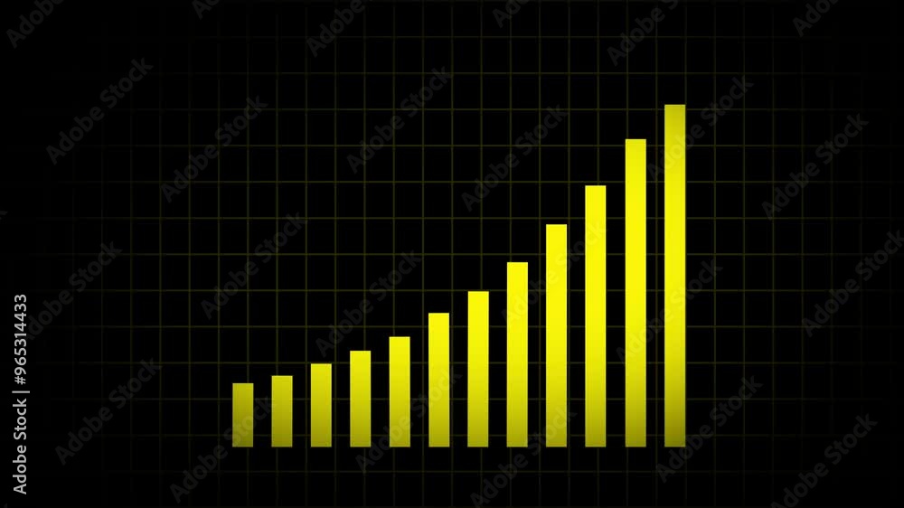 Abstract decreasing business graph chart animation. Animated down graph ...
