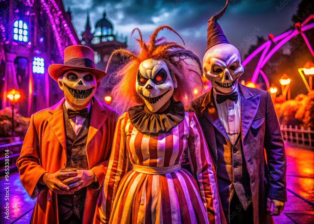 Spooky costumed characters lurk in shadows, awaiting thrill-seekers on ...