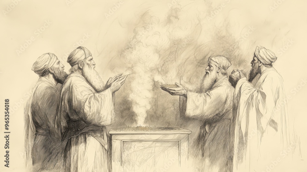 Leviticus Biblical Illustration, The Ordination of Aaron and His Sons ...