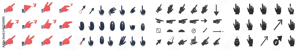 set of Mouse click cursor set. Hand Cursor. Click icon. Mouse pointer ...