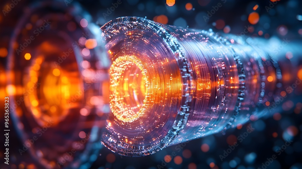 Detailed Cross Section of Fiber Optic Cable Enabling High Speed Data ...