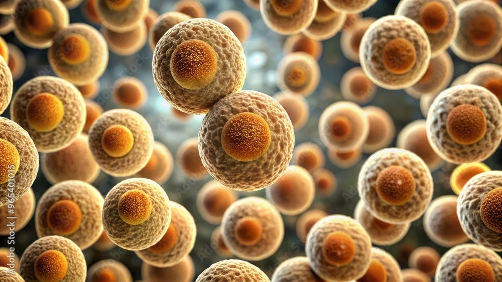 "Observe the intricate morphology of yeast cells through a microscope ...