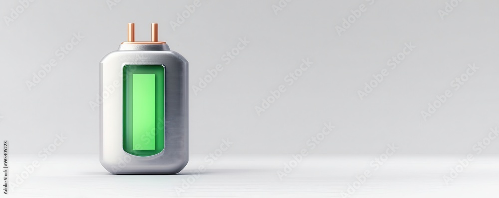 Modern battery design with a vibrant green indicator, symbolizing ...