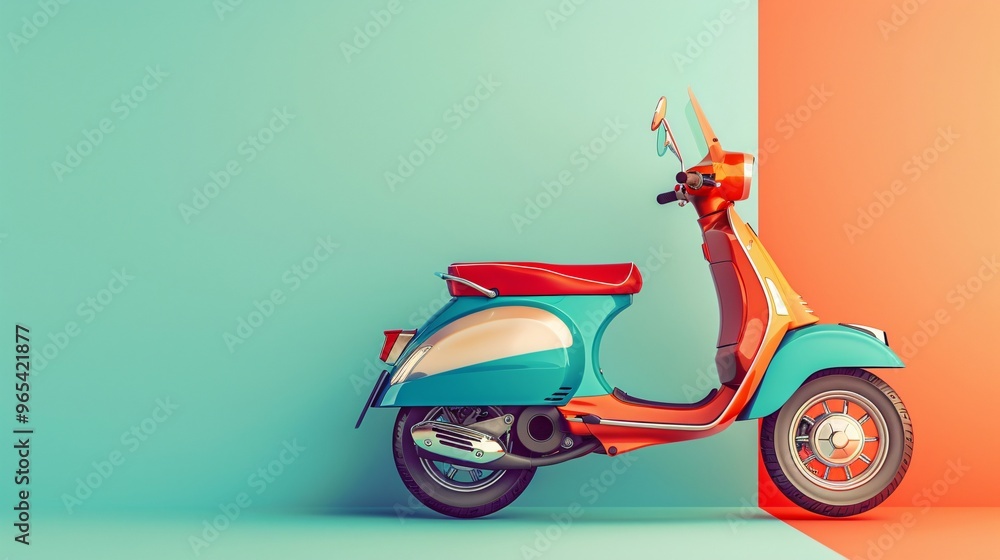 1. A sleek scooter displayed on a neutral background, showing off its ...