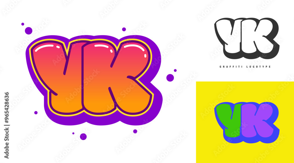 YK logo design for festival or party. Initial letter y and k in ...