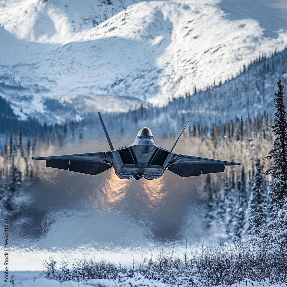An F-22 Raptor takes flight at Joint Base Elmendorf-Richardson, Alaskae ...