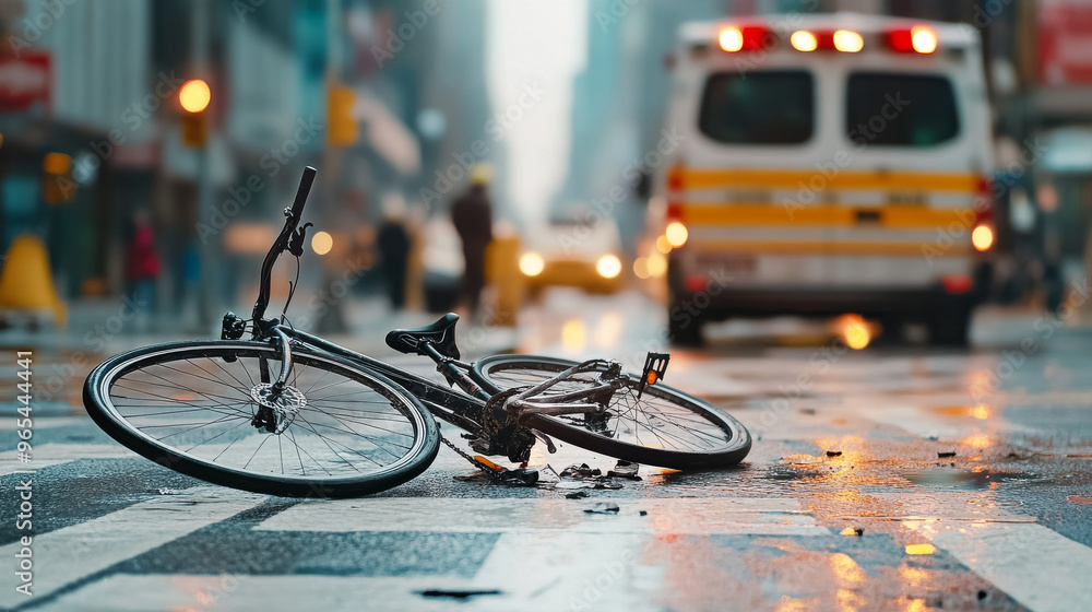 An overturned bicycle in crosswalk creates poignant scene, highlighting ...