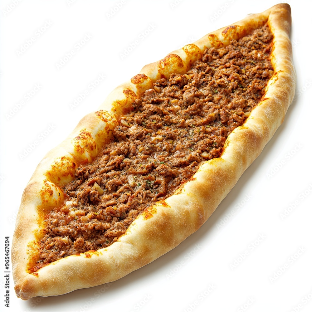 Kiymali pide. Turkish pide with minced meat. Turkish pizza mince pita ...
