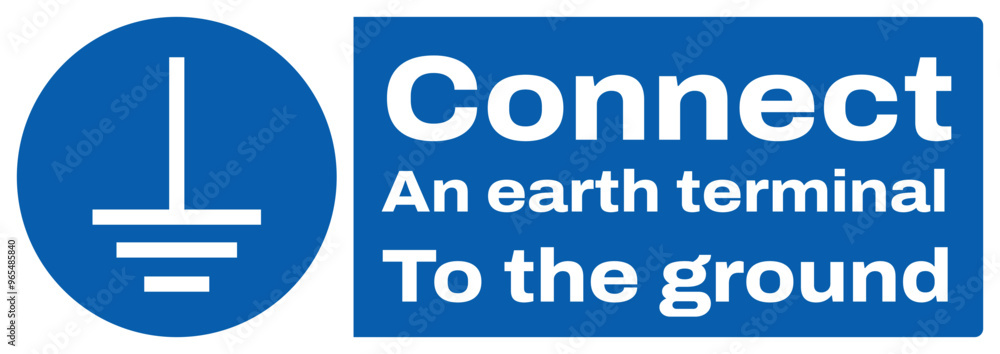 ISO mandatory safety signs text variation_connect an earth terminal to ...
