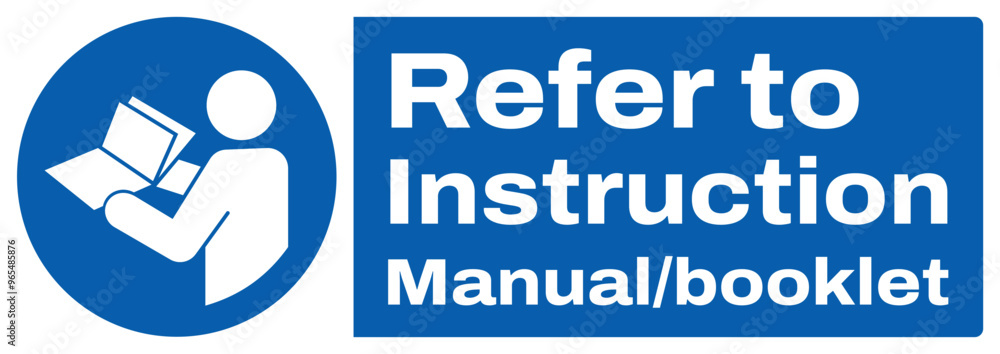 ISO mandatory safety signs text variation_refer to instruction manual-booklet landscape size 1/2 ...