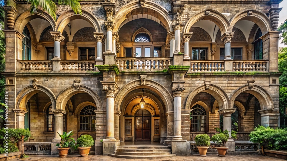 The Historic Birla House boasts a striking exterior facade featuring an ...