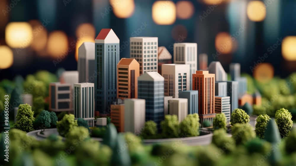 Photo & Art Print Futuristic AI-Driven Urban Planning City Development ...