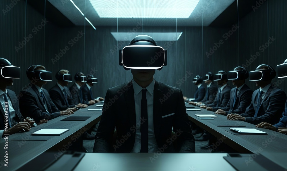 Futuristic Business VR Meeting A glimpse into the future with a virtual ...
