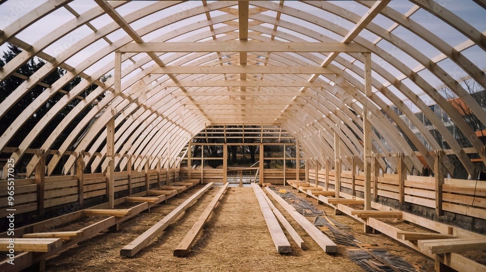 Building a large wooden greenhouse for vegetable cultivation Timber ...