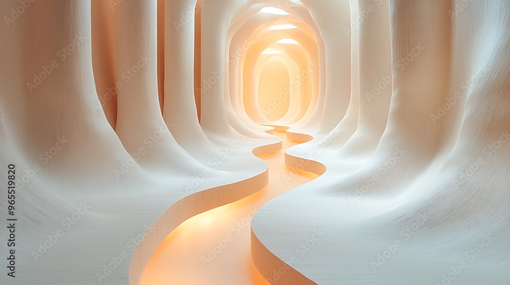 A creative 3D papercraft timeline, vertical paper columns representing ...