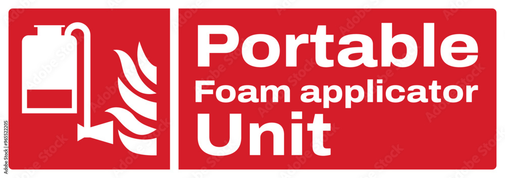 ISO fire prevention safety sign text variation_portable foam applicator ...