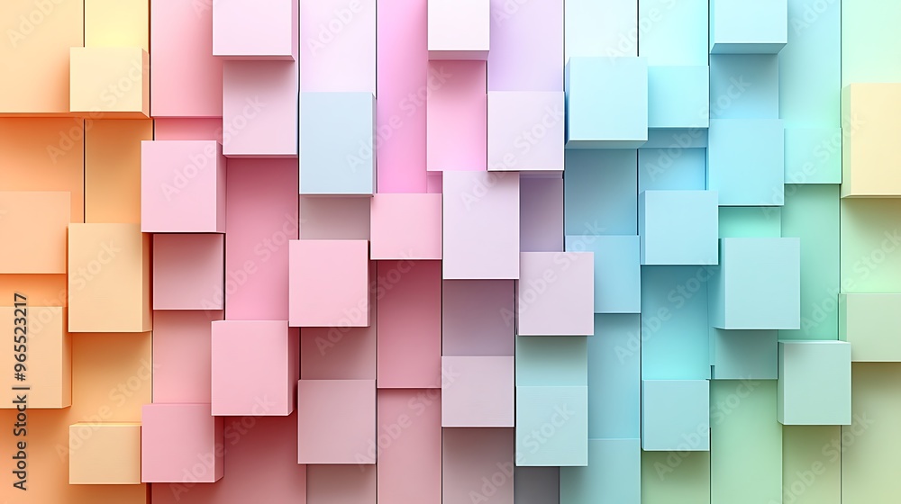 ภาพประกอบสต็อก A minimalist 3D papercraft heatmap, pastel-colored paper ...