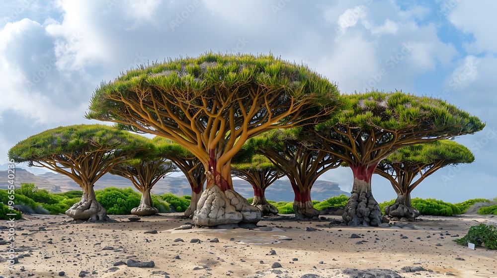 An alien-like landscape featuring the unique dragon blood trees on ...