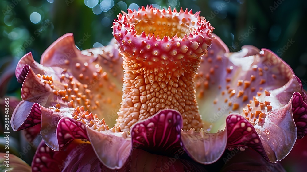 A close-up of the Amorphophallus titanum, known as the corpse flower ...