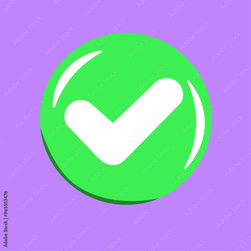 Shiny check mark for approved and verify symbol Stock Vector | Adobe Stock