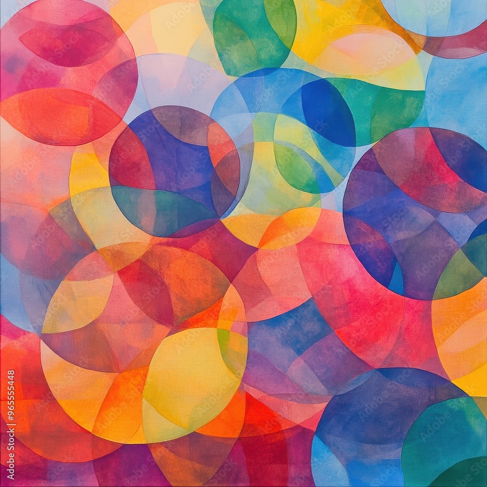 Chromatic Harmony: A symphony of translucent, overlapping circles in a ...