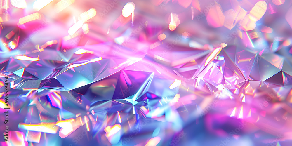 Abstract prismatic crystals with dynamic lighting and rich color ...