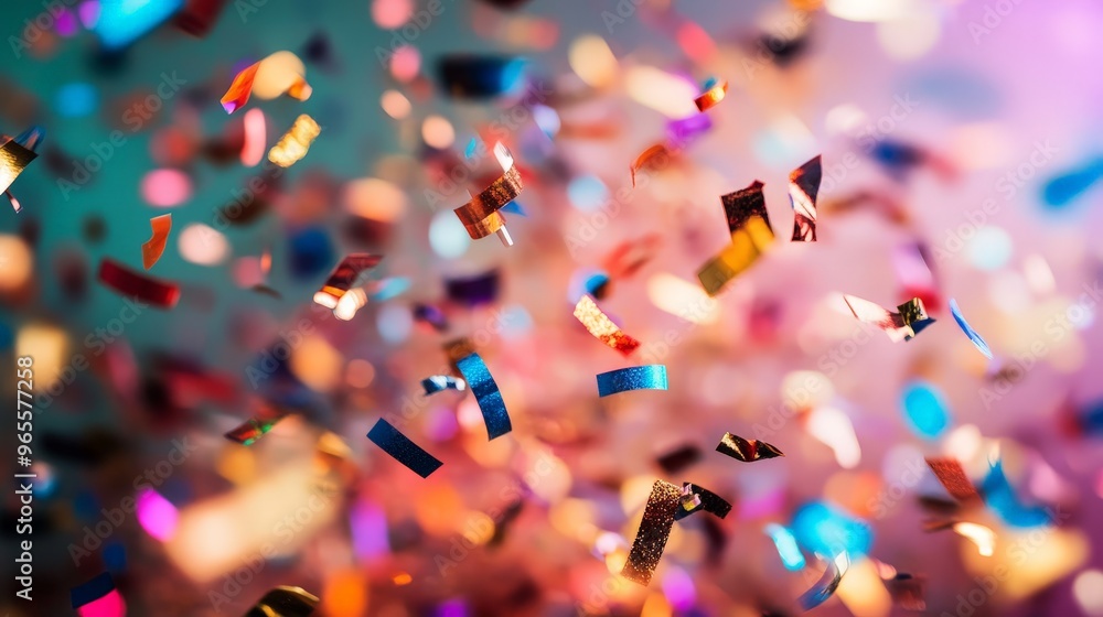 Imagine a corporate event with confetti cannons releasing metallic ...