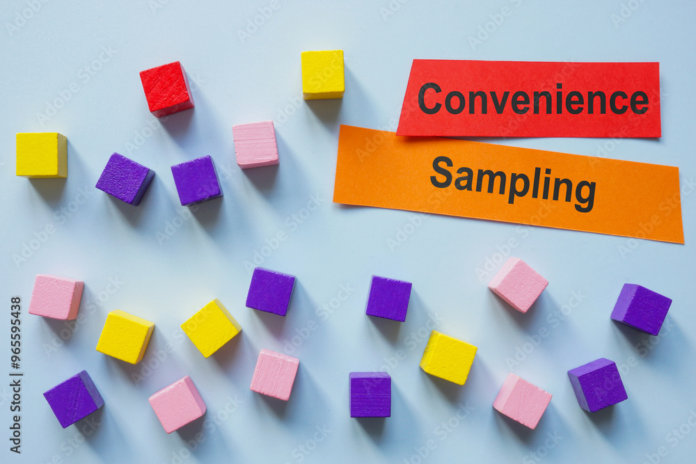 Convenience sampling with colorful cubes as a symbol of data collection ...