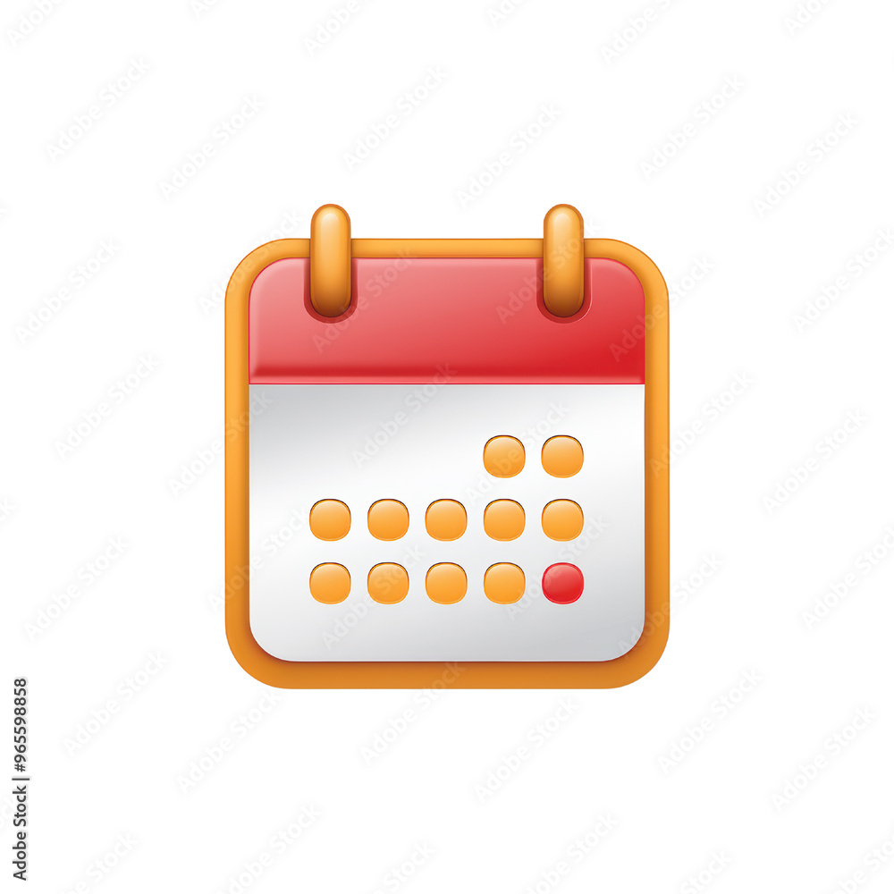 A stylized calendar icon featuring a red marker on a specific date ...