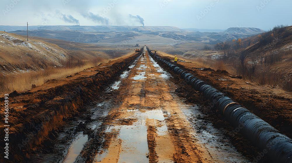 “Photo of Construction Workers Laying Gas Pipes in the Trenches on a ...