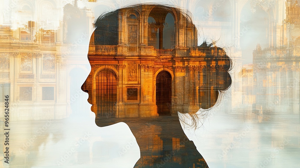 8. The profile of a reflective person, overlaid with the majestic ...