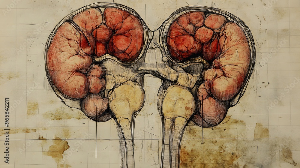 15. "Detailed drawing of the human adrenal glands and their location ...