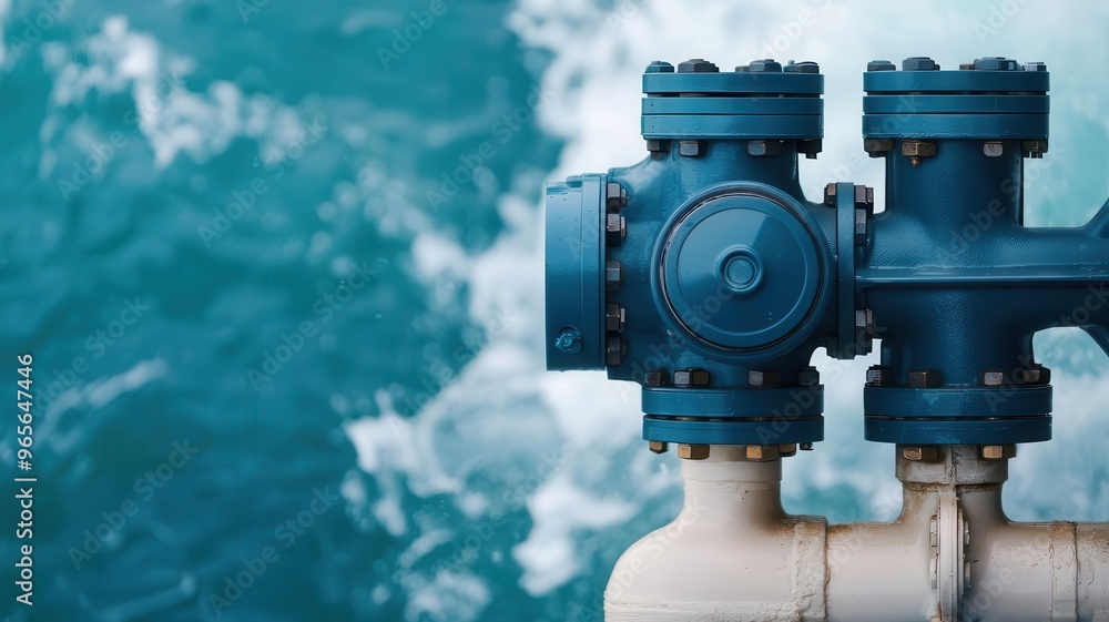 A high-pressure water pump system in a hydroelectric plant, generating ...