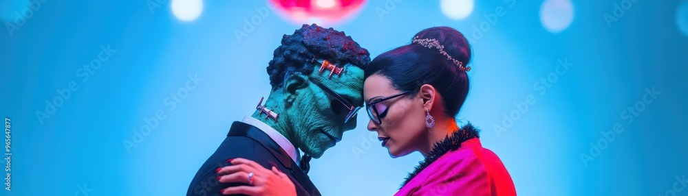 Monster prom in the 80s, with Frankensteins monster and the Bride of ...