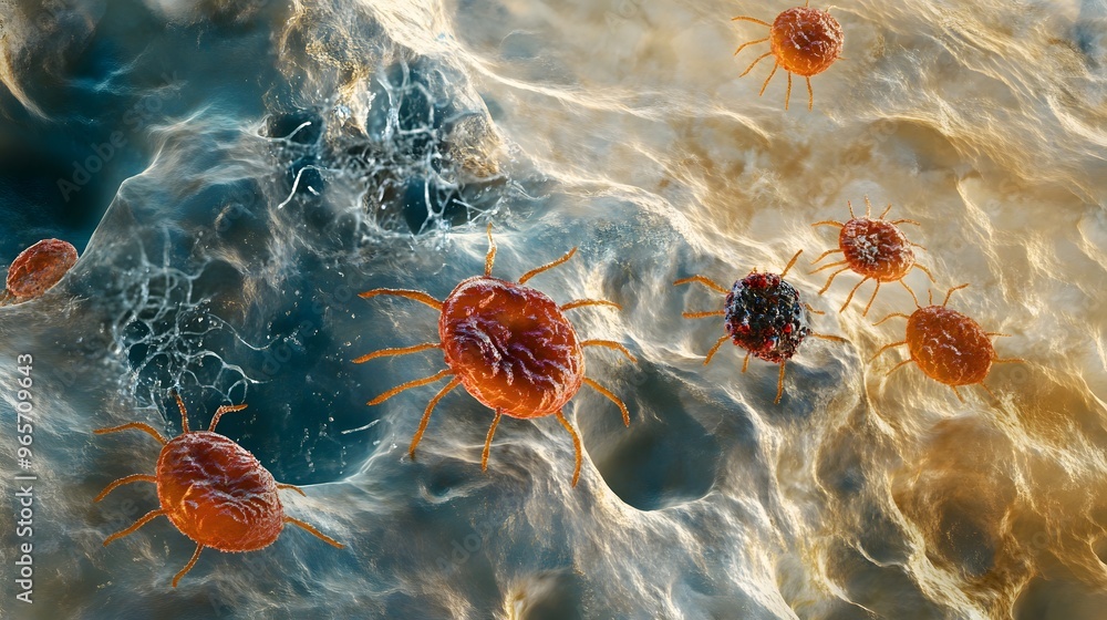 17. "Microscopic view of a Lyme disease tick bite on human skin Stock ...