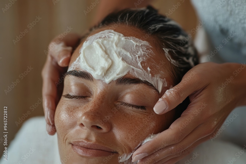 An image showing hands gently massaging the scalp of a person, who is ...