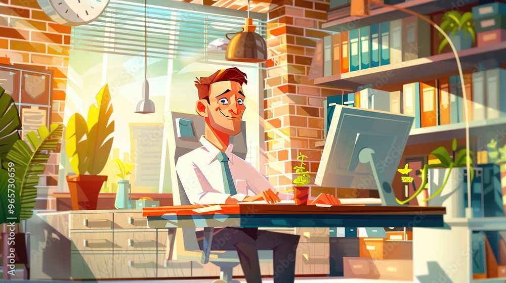Cartoon characters engage in commercial activities in computer-based ...