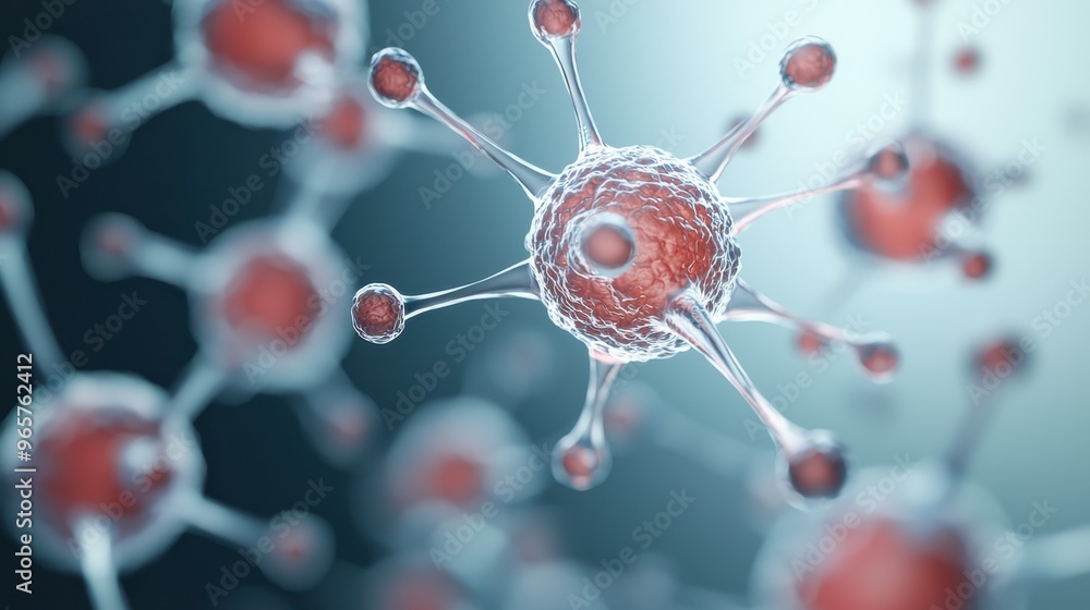 Zoomedin cell division under a microscope, mitosis process captured ...