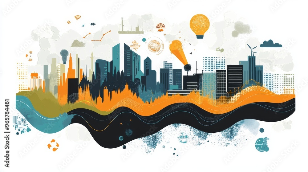 An infographic on climate change, with data visualizations of ...