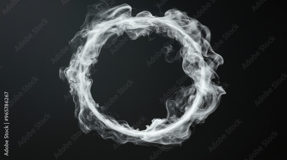 Smoke circle, wind storm vortex, smog cloud round frame, tornado swirl ...