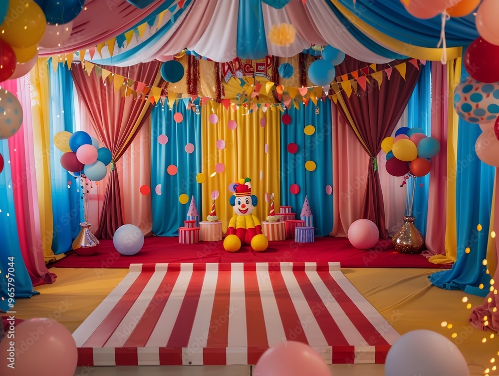 Colorful Circus Themed Birthday Party with Clowns and Acrobats ...