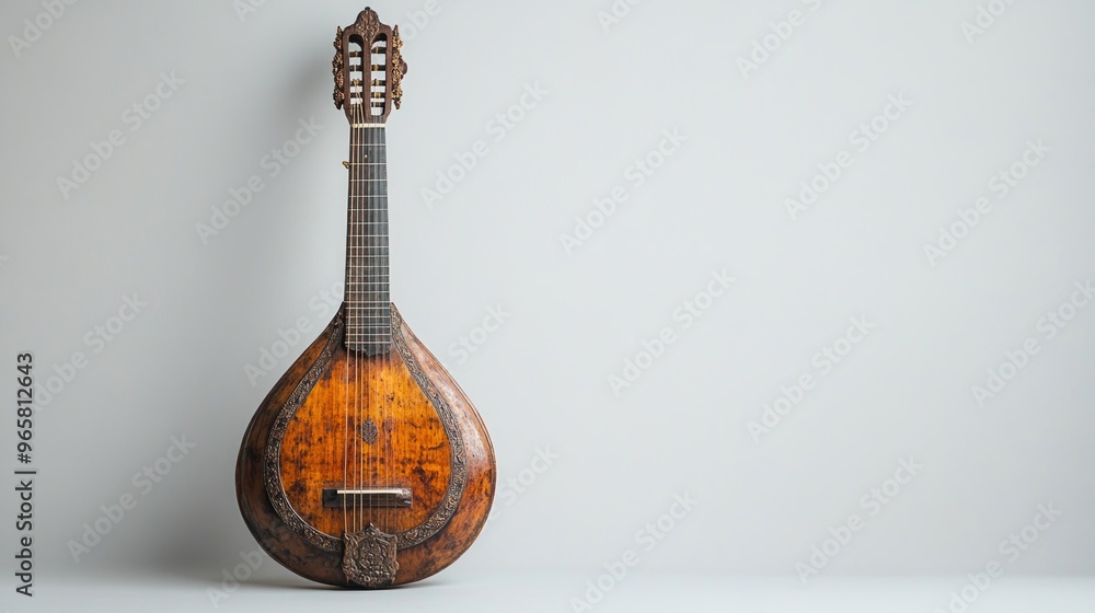 Elegant Sitar Display, showcasing a beautifully decorated traditional ...