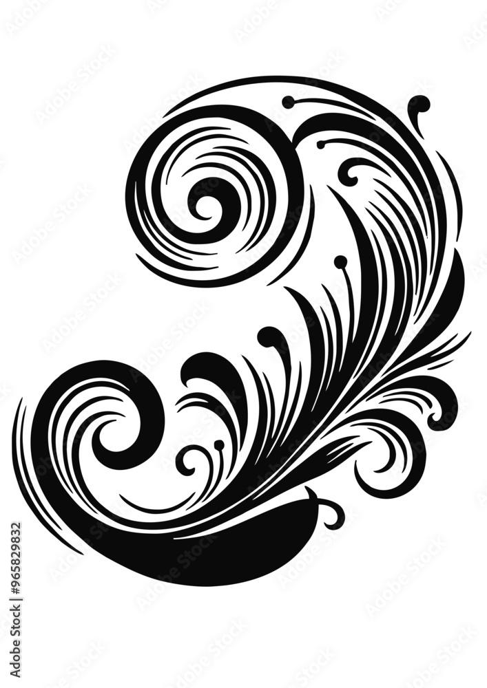 Vecteur Stock Swirl SVG, Flourish SVG, Stroke Svg, Ornaments Svg ...
